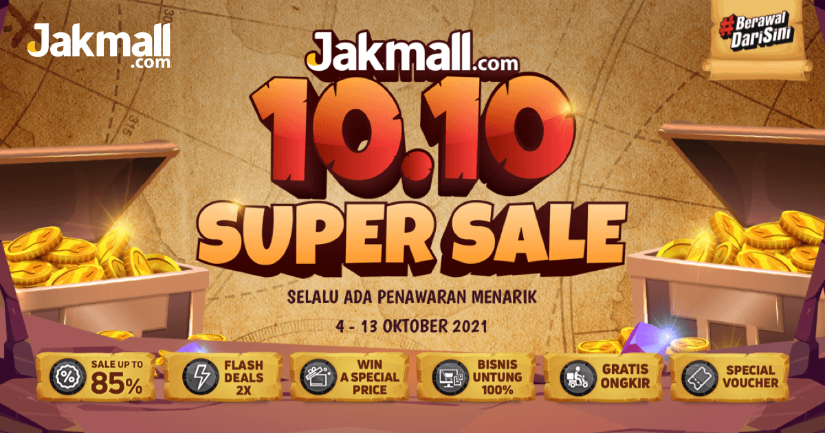 Promo 10.10 Jakmall - SALE up to 85% hingga Flash Deals 2x Sehari!