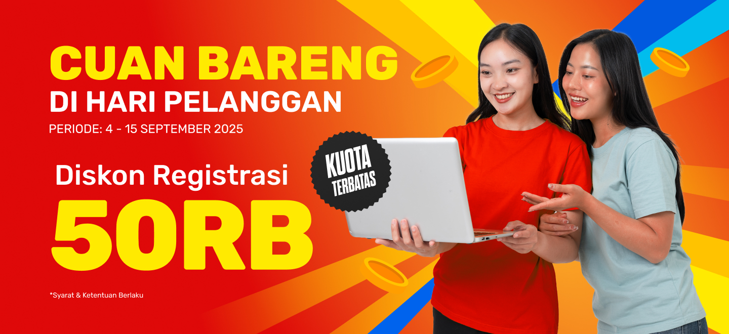 SEPAKAT JADI MITRA Diskon Registrasi Rp50RB + Cashback s.d Rp80RB
